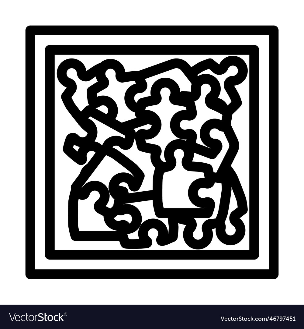 Puzzle Game Board Table Line Icon Royalty Free Vector Image