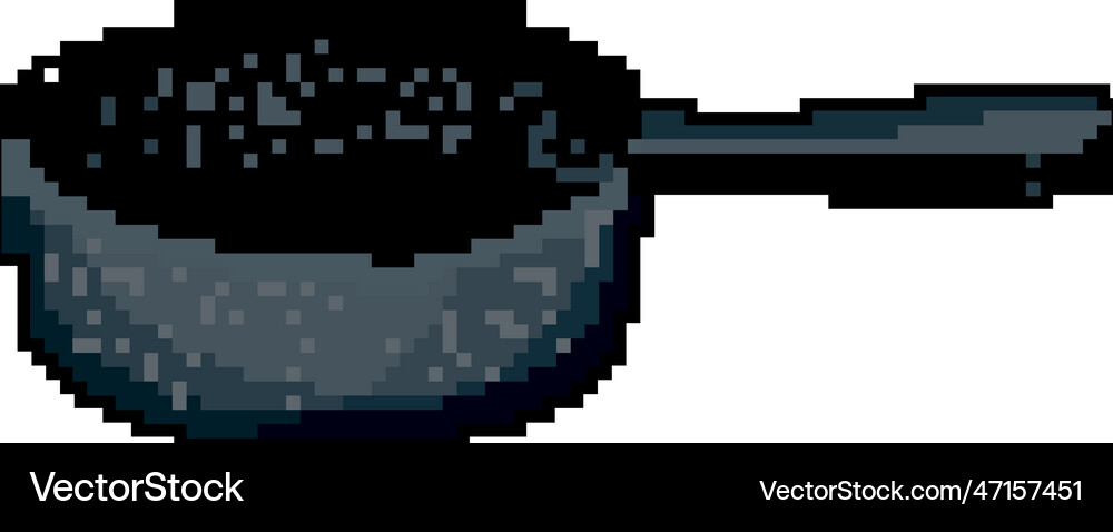Rustic iron skillet game pixel art Royalty Free Vector Image