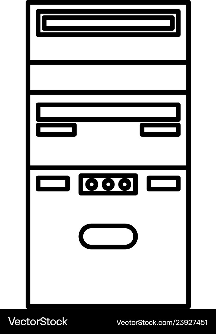 Tower storage data computer isolated image Vector Image