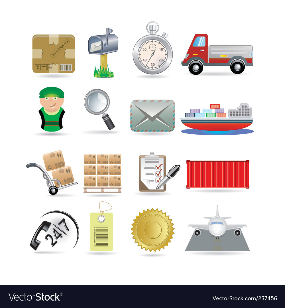 Delivery icons Royalty Free Vector Image - VectorStock