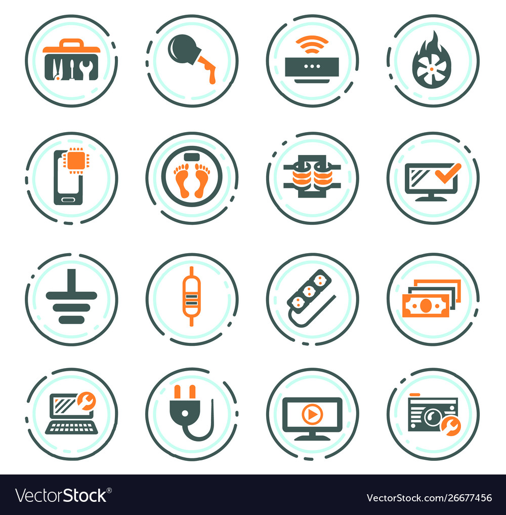 Electronic repair icons set Royalty Free Vector Image Electronic repair icons set Royalty Free Vector Image