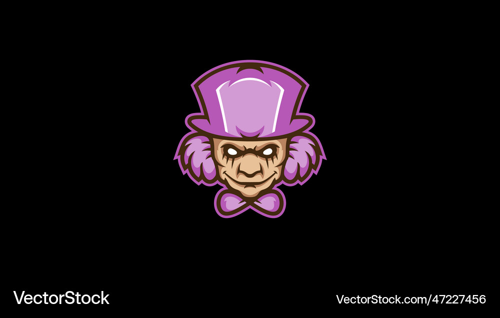 Evil clown head logo cartoon design abstract Vector Image