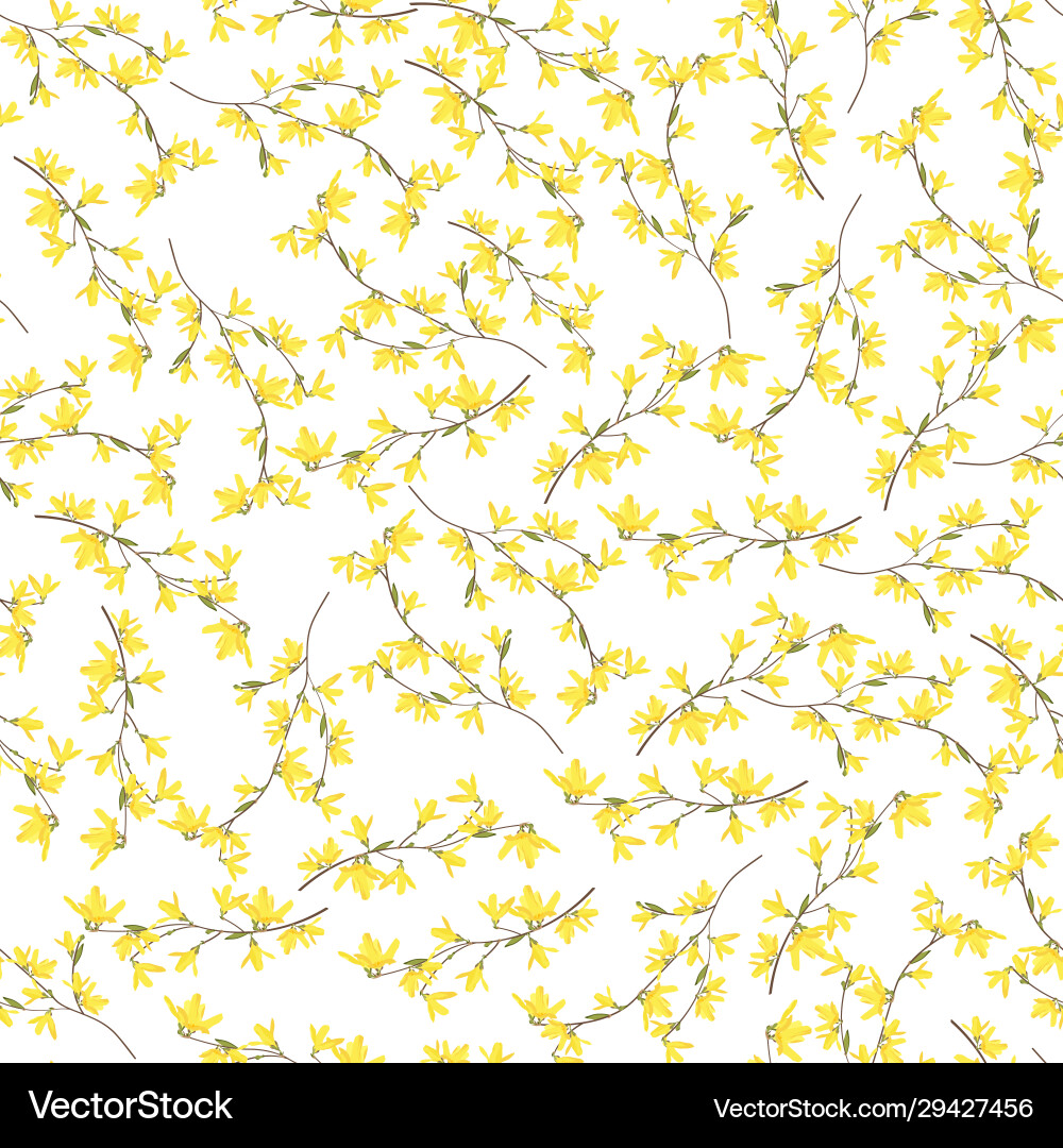 Floral pattern with blossoming yellow flowers Vector Image