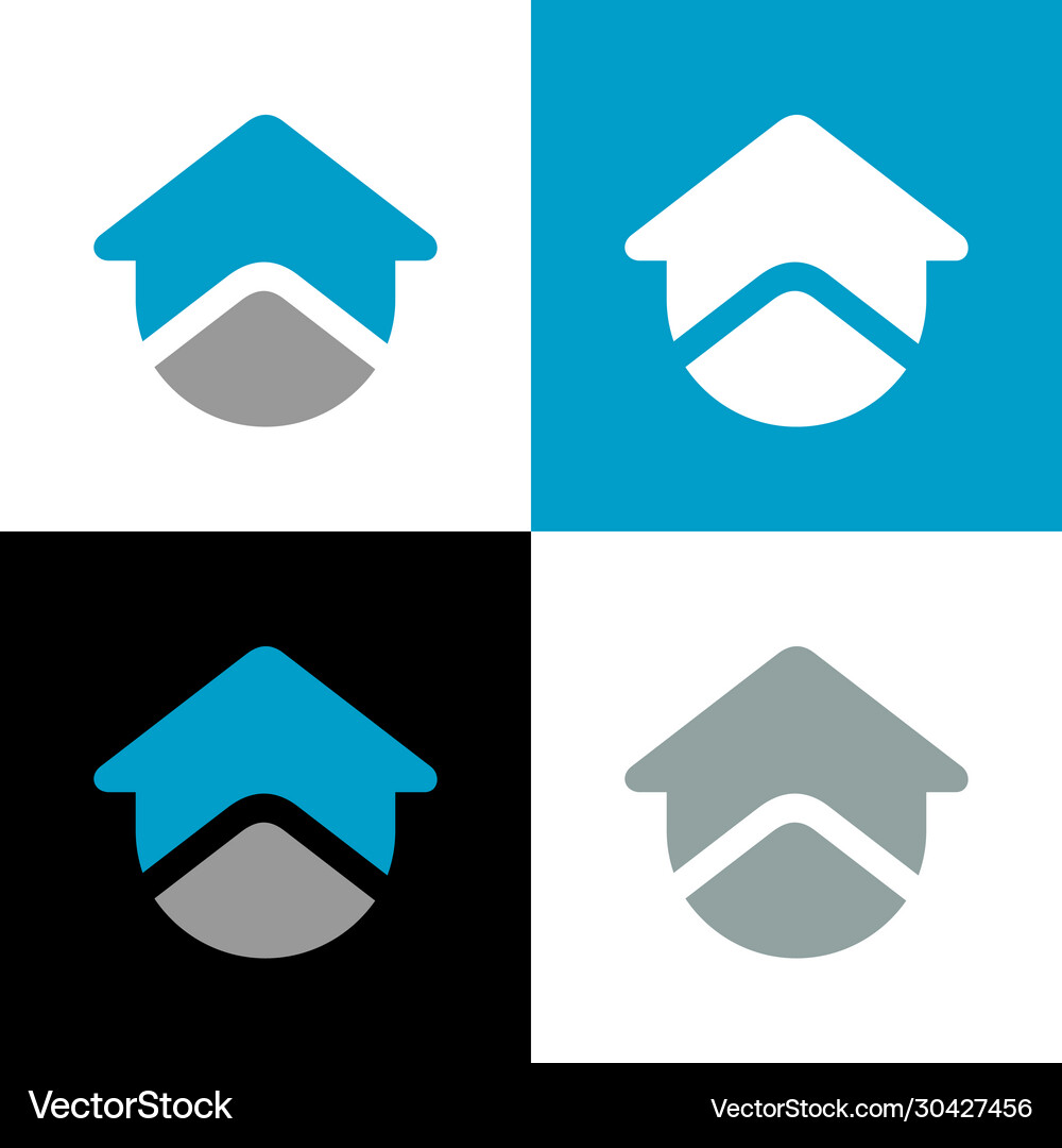 House with up arrow logo icon Royalty Free Vector Image