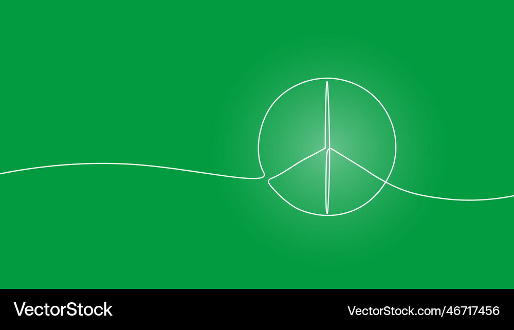 Peace pacifism symbol art one line continuous Vector Image