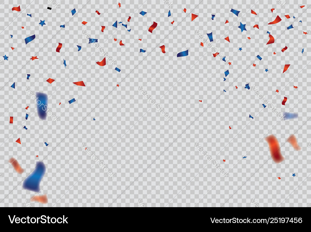 Red & Blue Confetti 4th July Template Vector Image