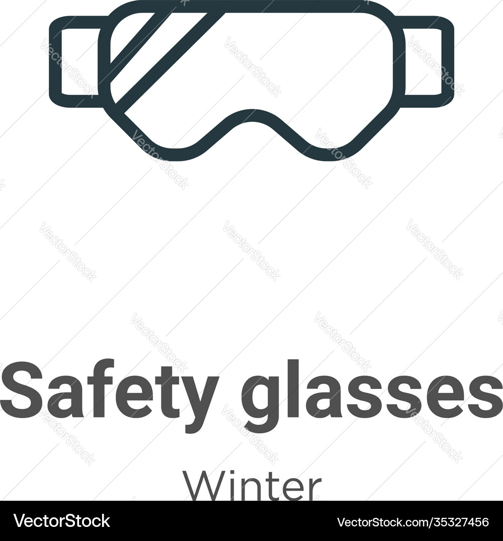 Safety glasses outline icon thin line black Vector Image