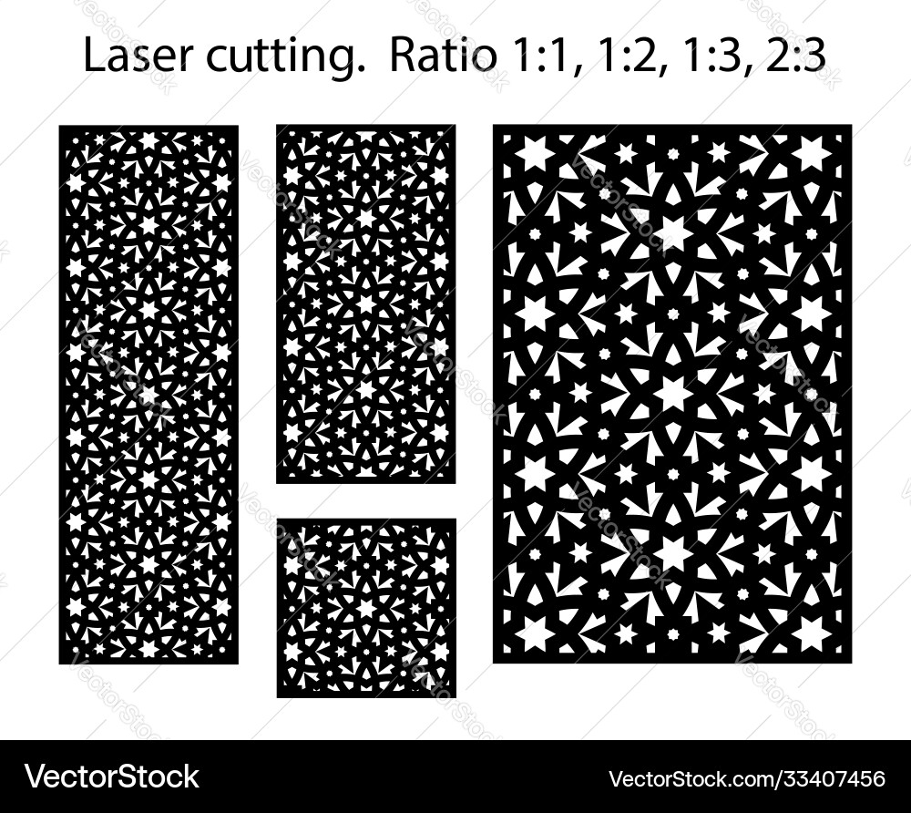 Shade screen privacy fence template laser cut Vector Image