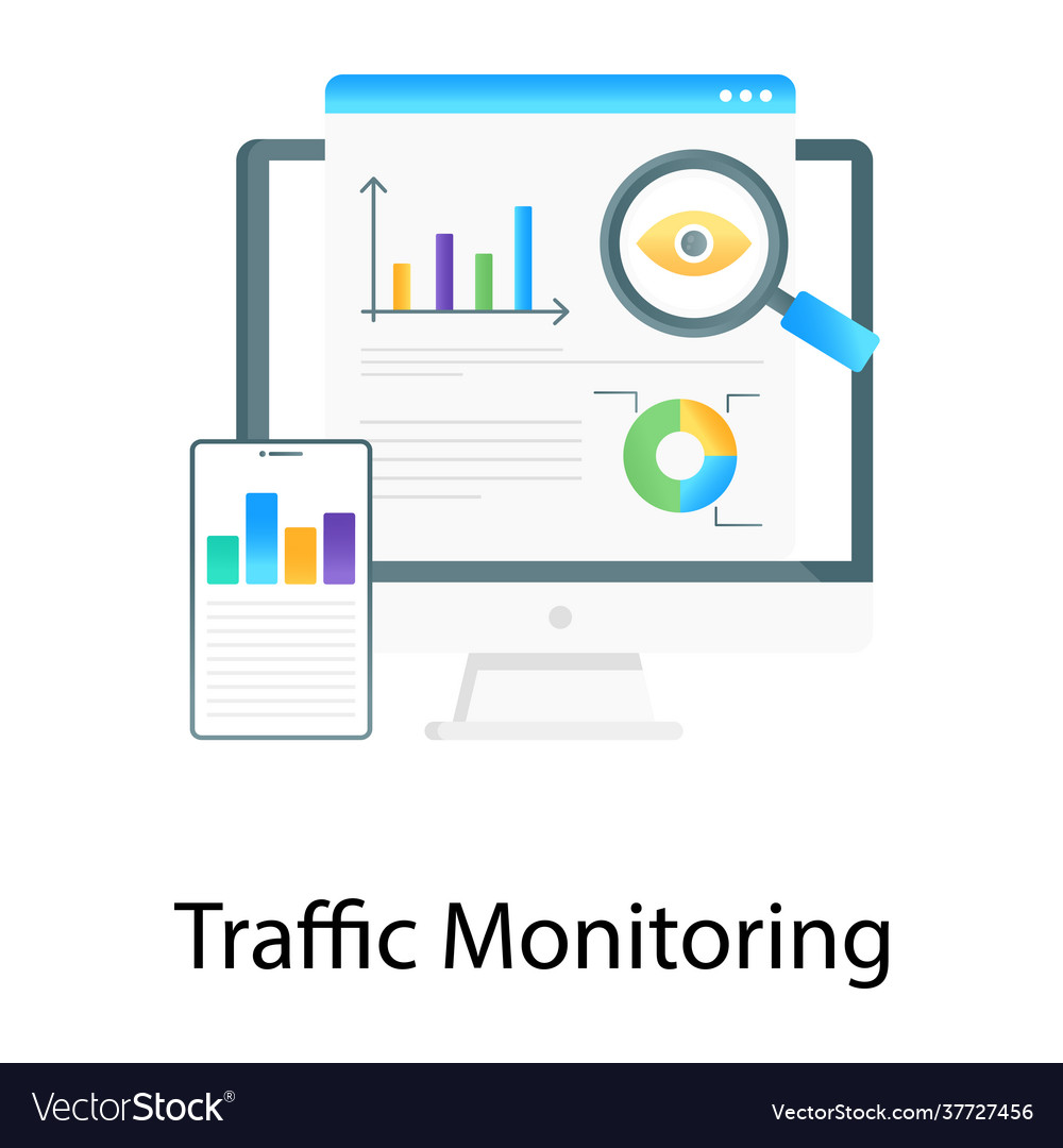 Traffic monitoring Royalty Free Vector Image - VectorStock