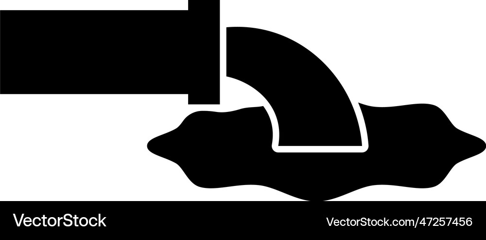 Wastewater fluid is leaking from pipe with water Vector Image