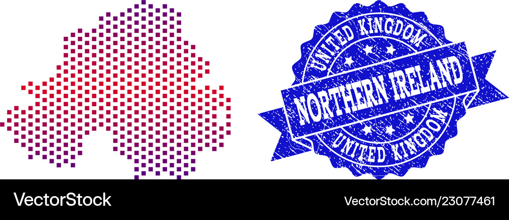 Composition of gradiented dotted map of northern Vector Image