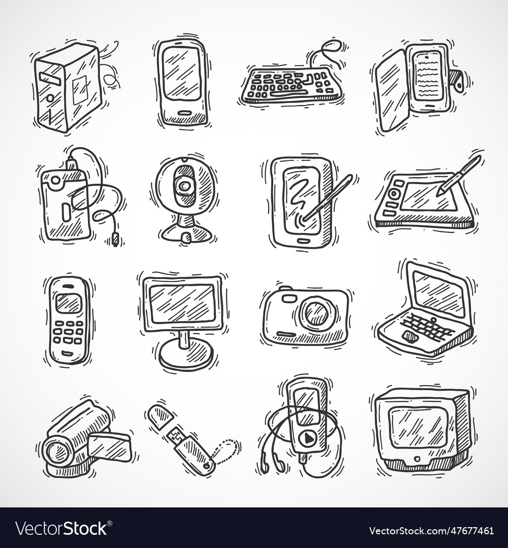 Digital devices set Royalty Free Vector Image - VectorStock