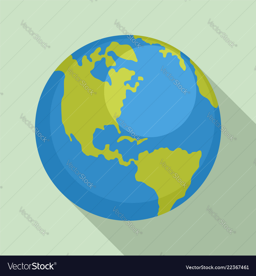 Earth planet icon flat style Royalty Free Vector Image