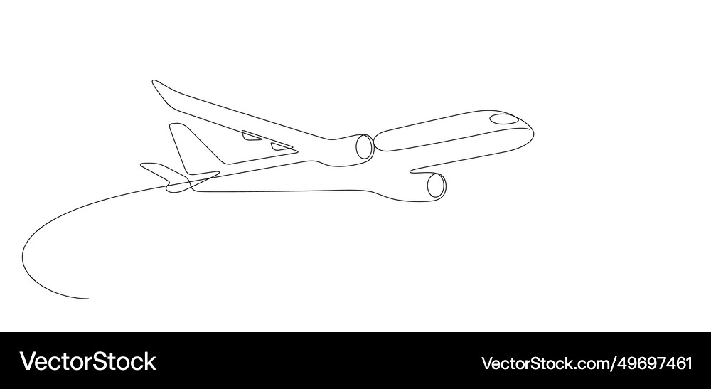 Flying aeroplane takeoff and curved line Vector Image