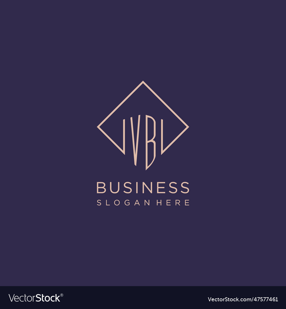 Initials vb logo monogram with rectangle style Vector Image