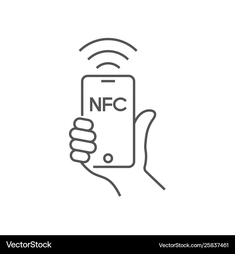 Near field communication mobile phone with nfc Vector Image