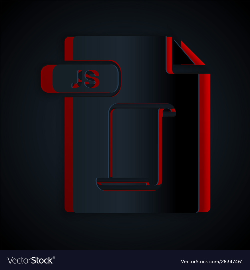 Paper cut js file document download js button Vector Image