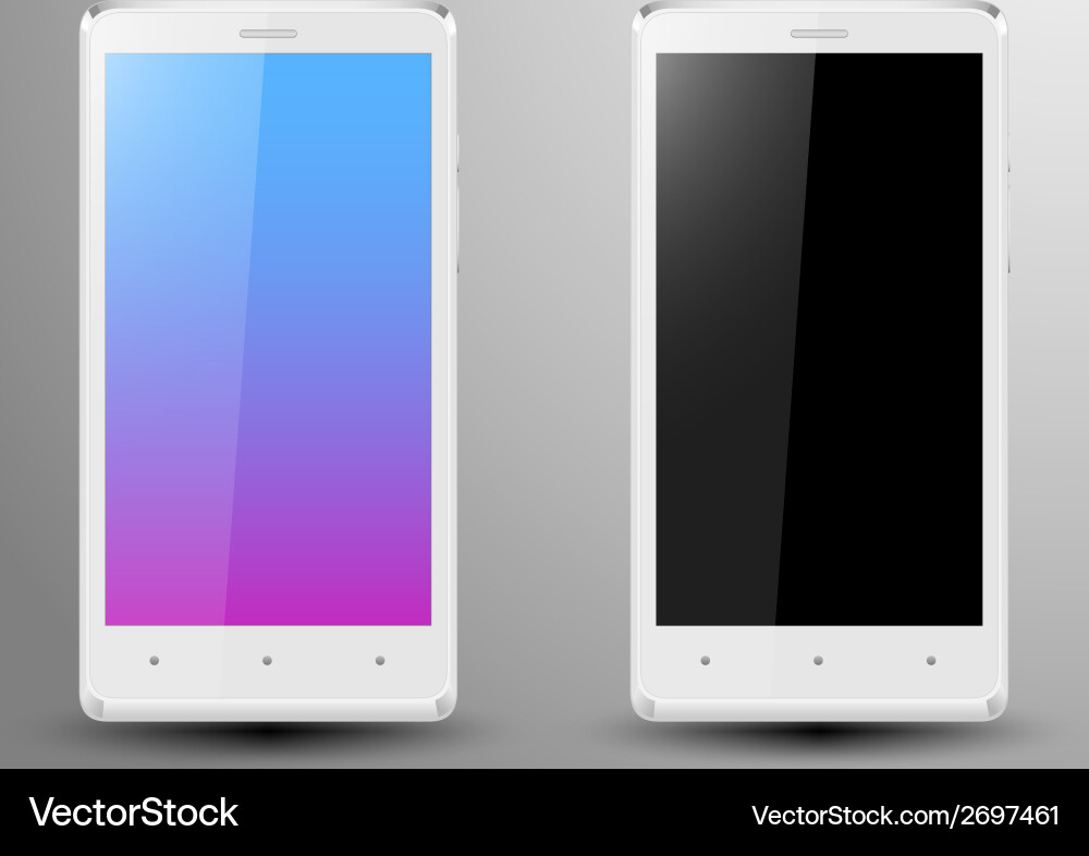 Realistic of a white smartphone Royalty Free Vector Image