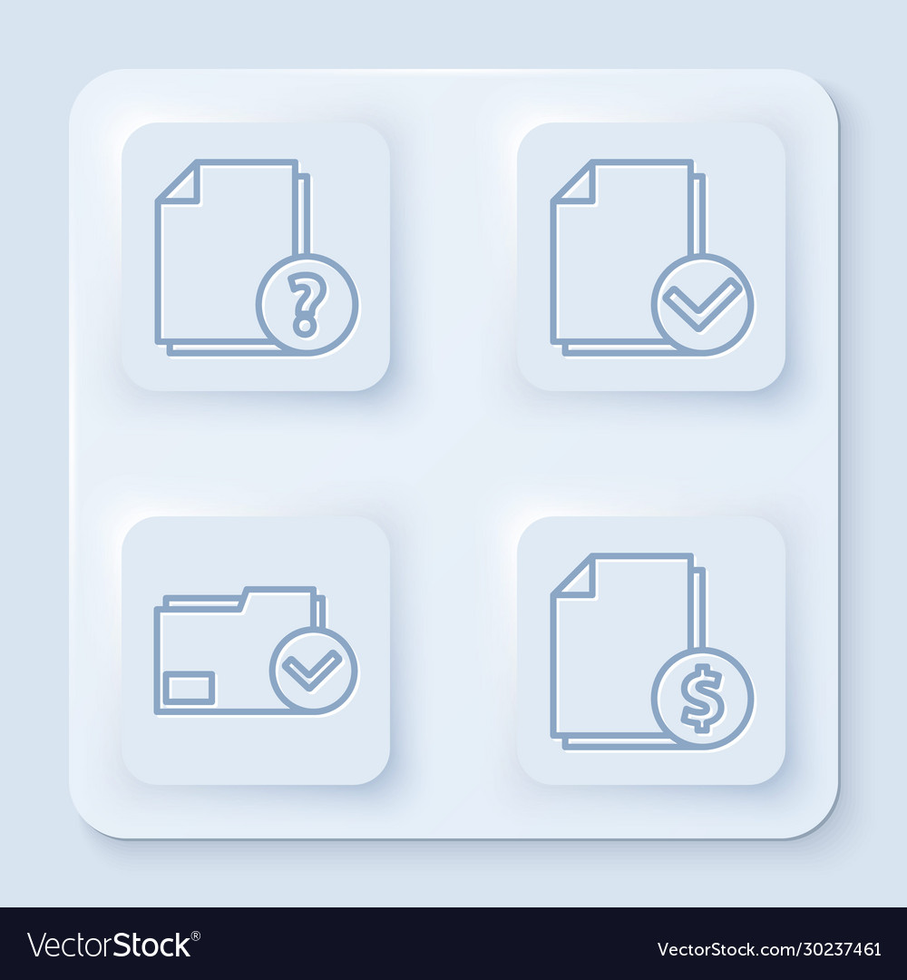 Set line unknown document document and check mark Vector Image Set line unknown document document and check mark Vector Image