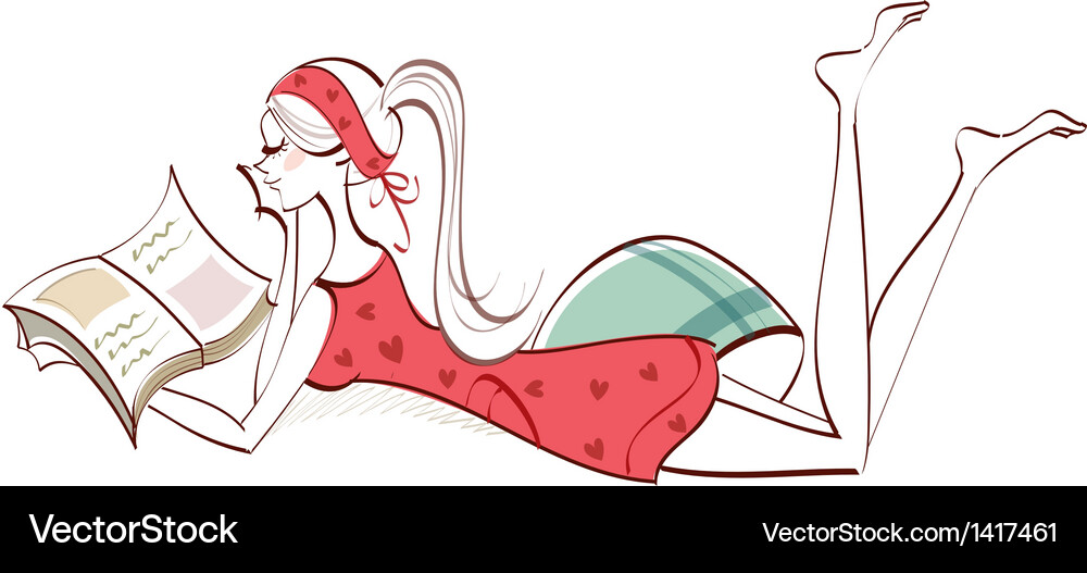Side view of woman lying Royalty Free Vector Image