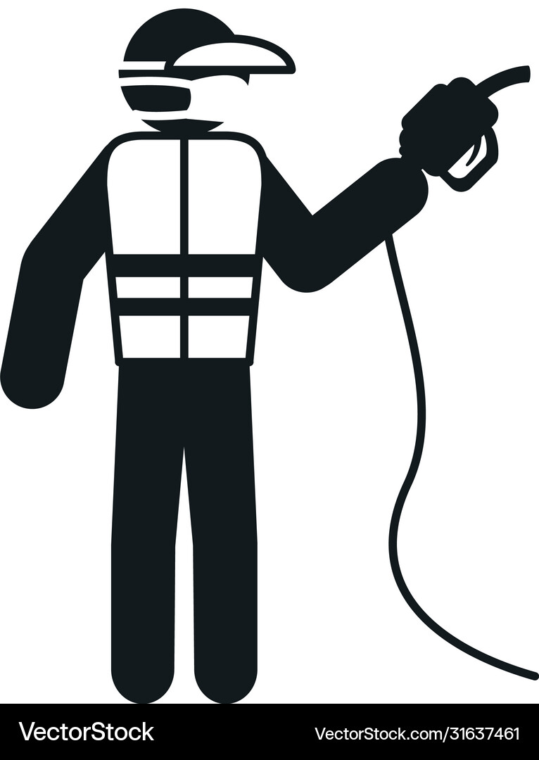 Station service pictograph worker wearing Vector Image
