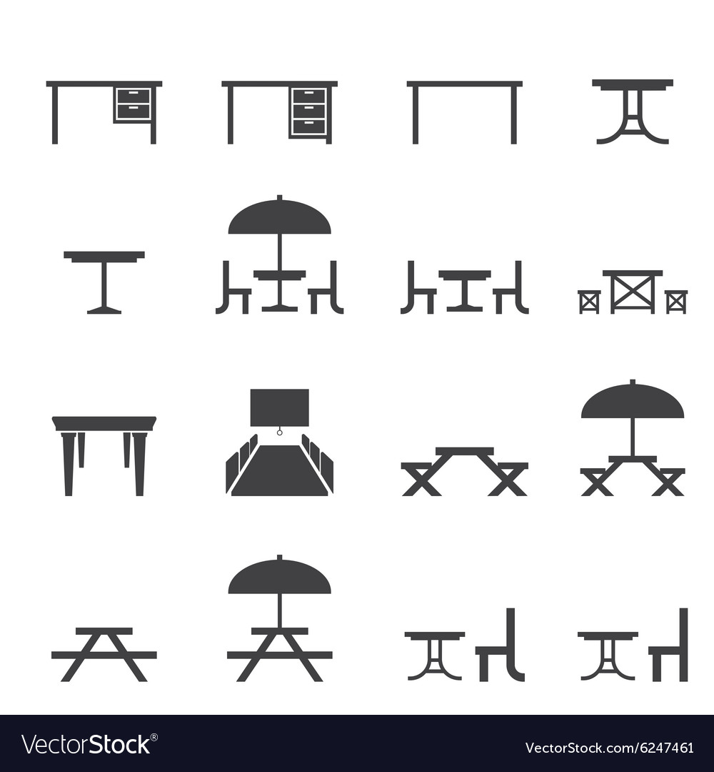 Table icon set Royalty Free Vector Image - VectorStock