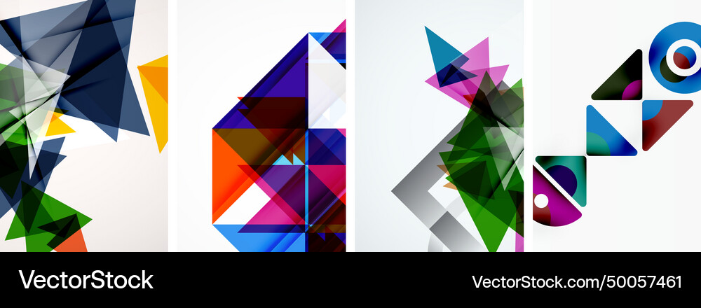 Triangle poster set for wallpaper business card Vector Image
