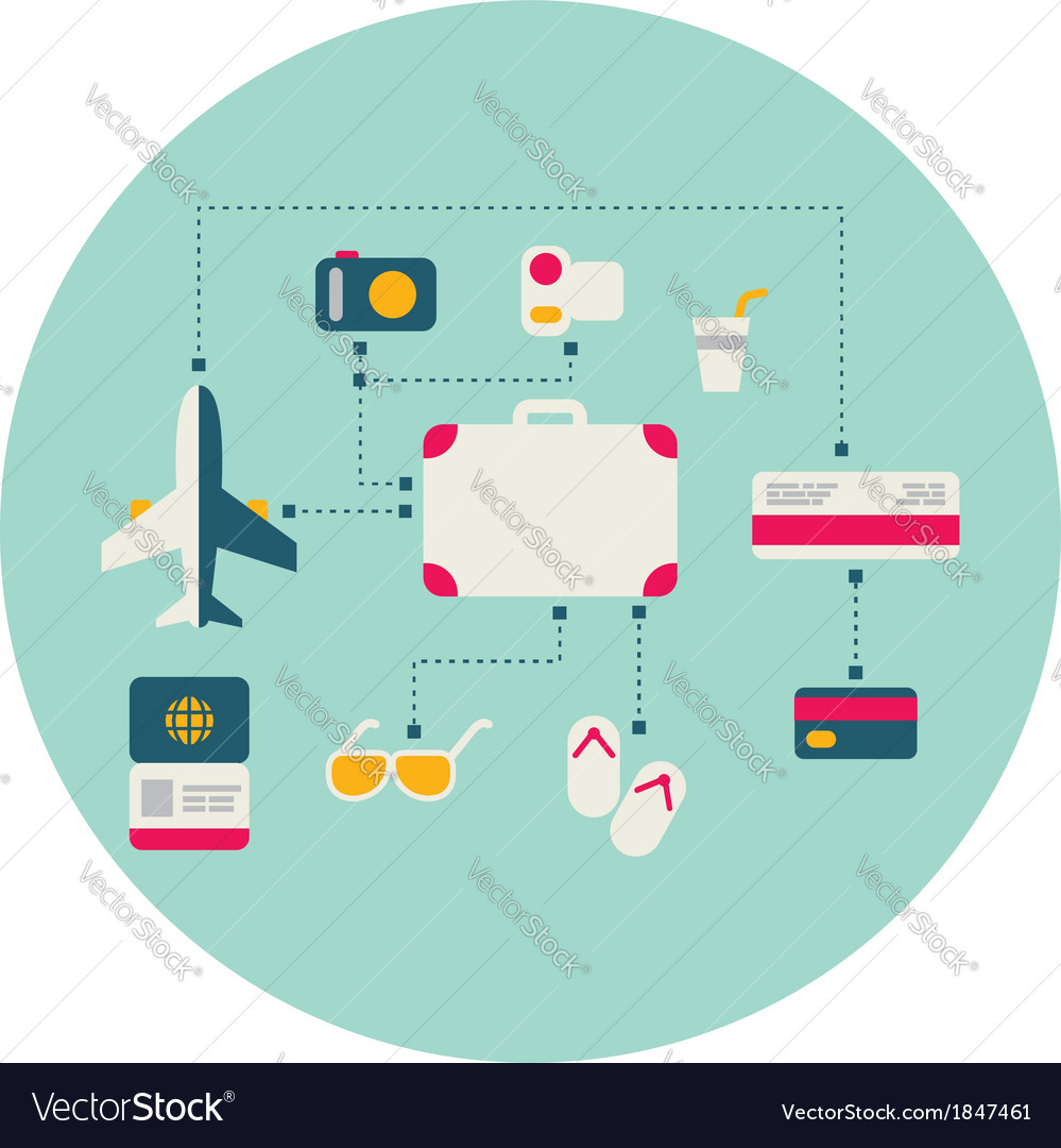 Vacation element flat design Royalty Free Vector Image