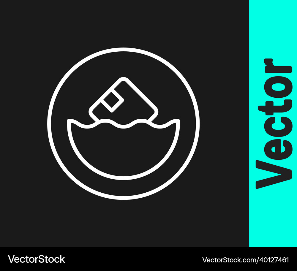 White line carton cardboard box icon isolated Vector Image