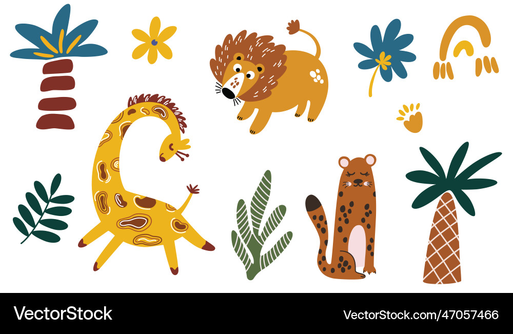 0373 safari animals Royalty Free Vector Image - VectorStock