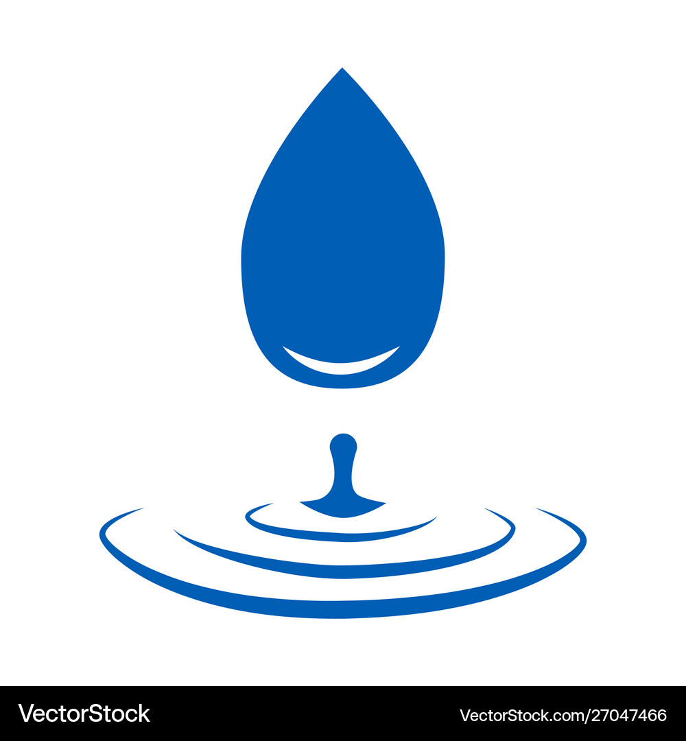 Abstract blue water drop icons on white background