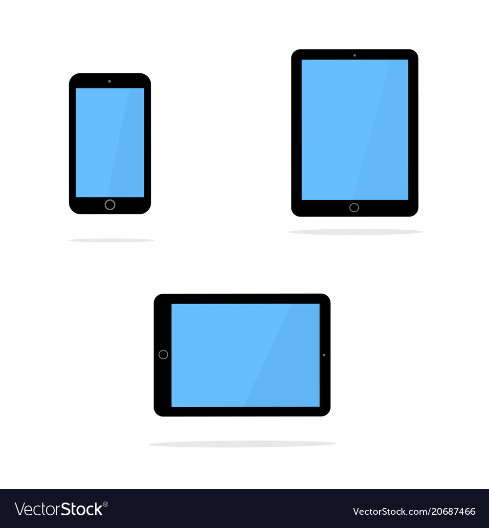 Black tablet and smart phone in the style Vector Image