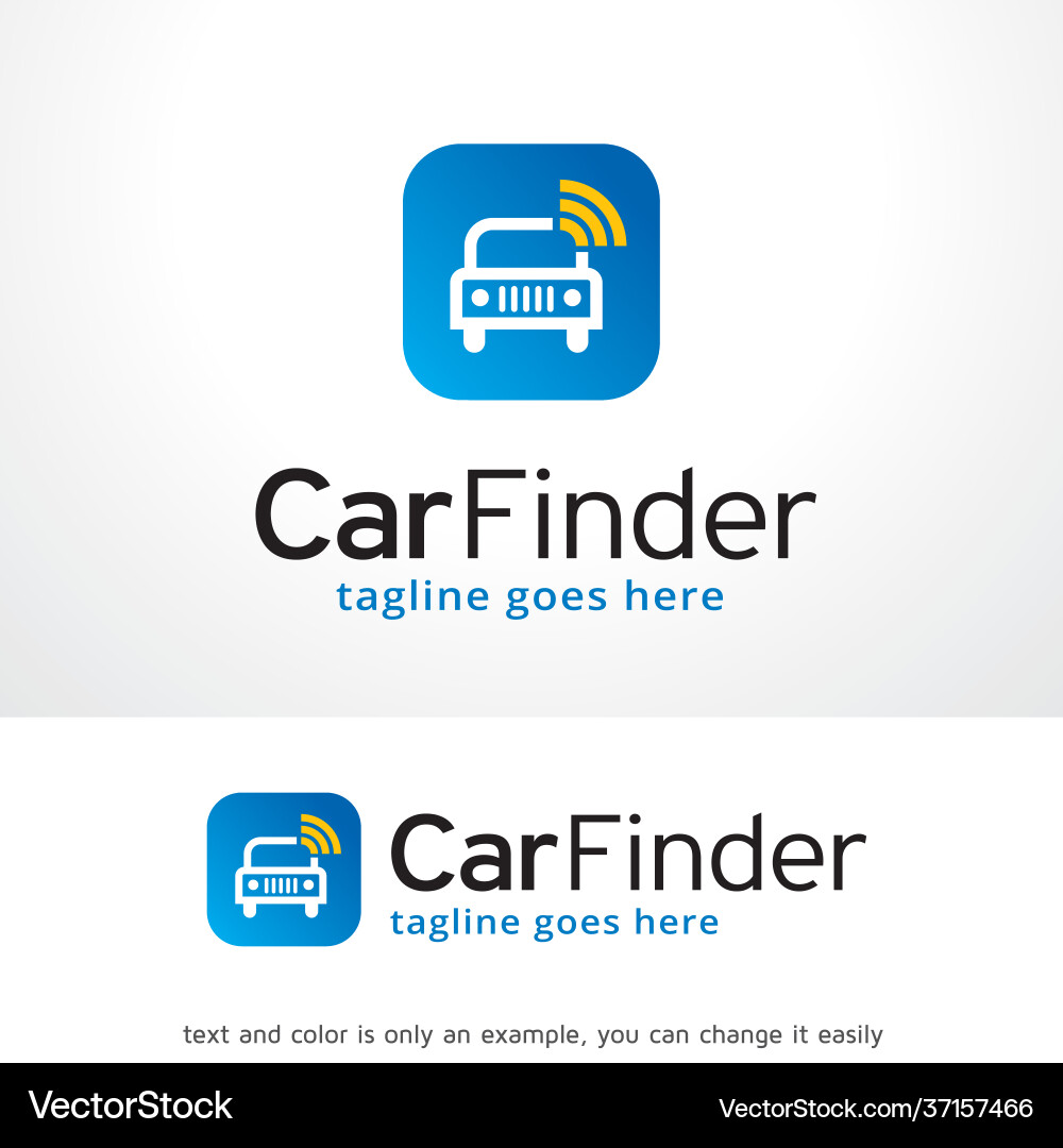 Car finder logo template design emblem Royalty Free Vector