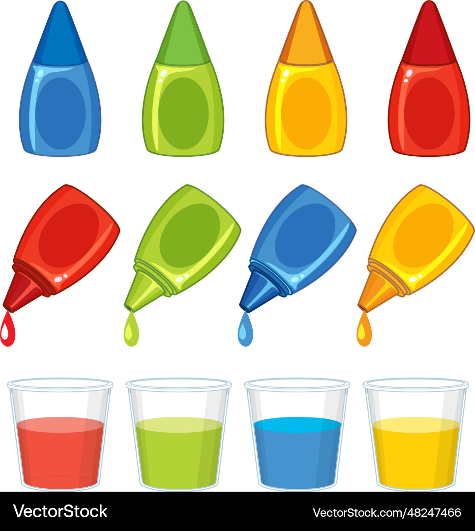 Colorful water science experiment a cartoon Vector Image