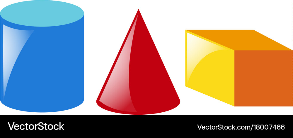 Geometric shapes in three colors Royalty Free Vector Image