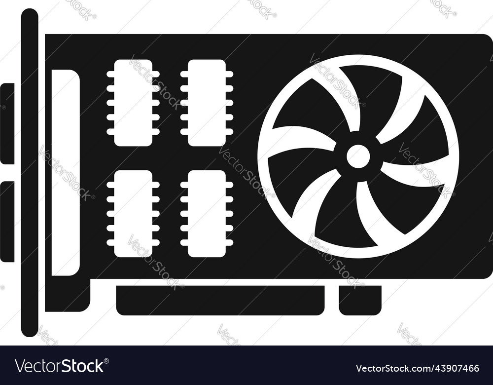Gpu card icon simple computer pc Royalty Free Vector Image