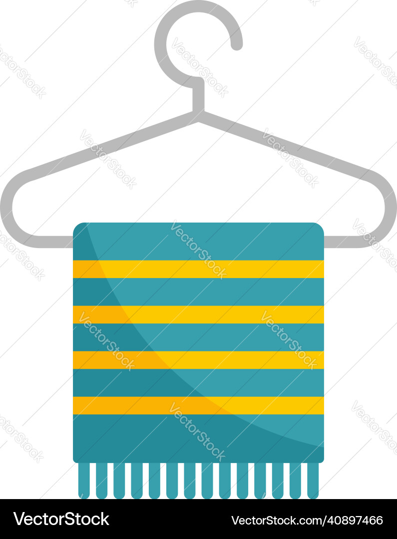 Room service towel hanger icon flat isolated Vector Image