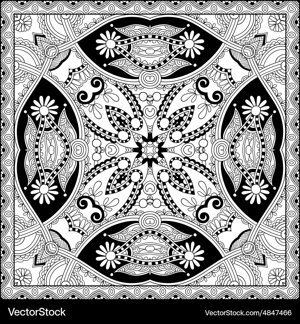 Unique coloring book square page for adults Vector Image