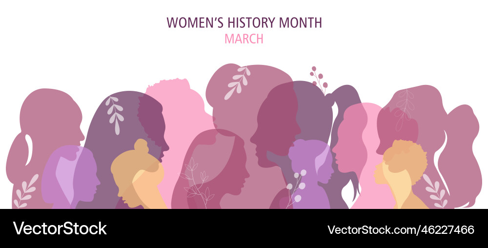 Womens history month banner11 Royalty Free Vector Image