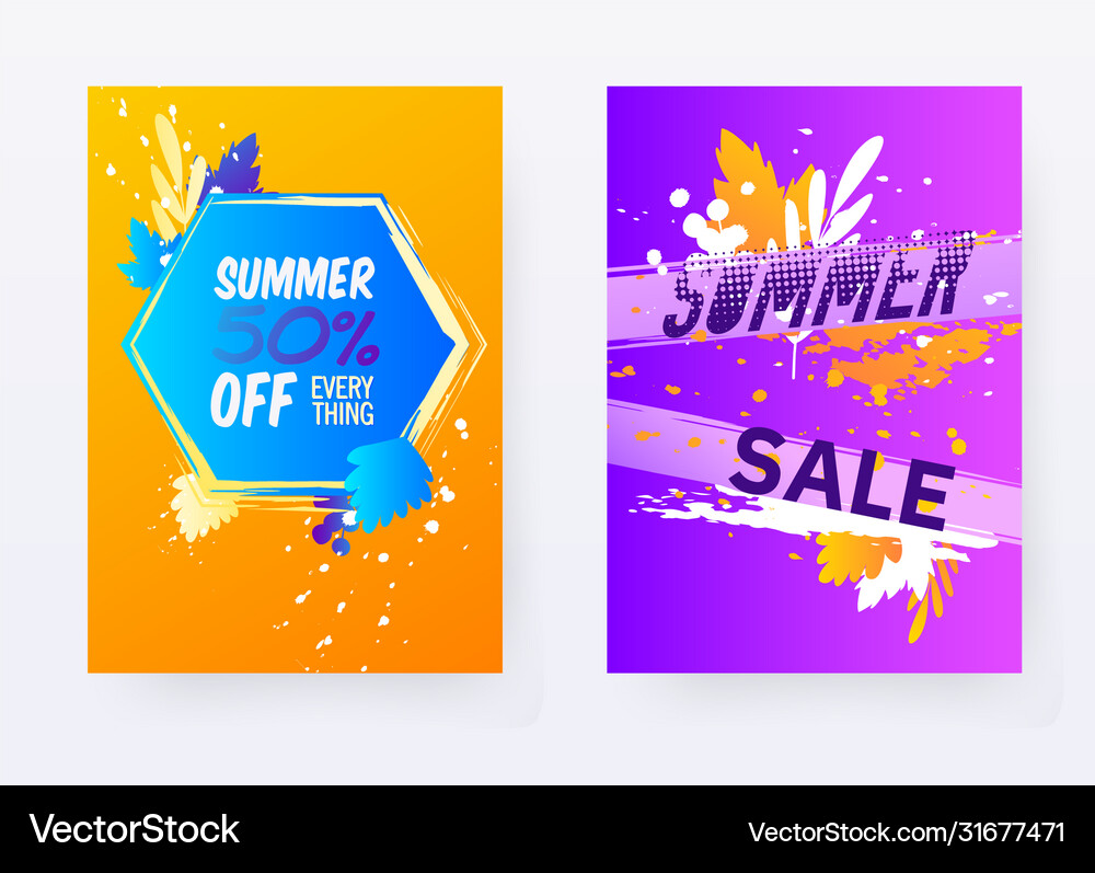 Bright summer season ad poster with text Vector Image