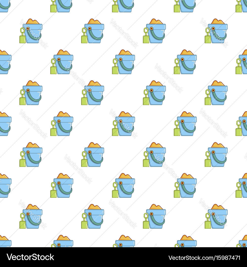 Bucket and shovel for children sandbox pattern Vector Image