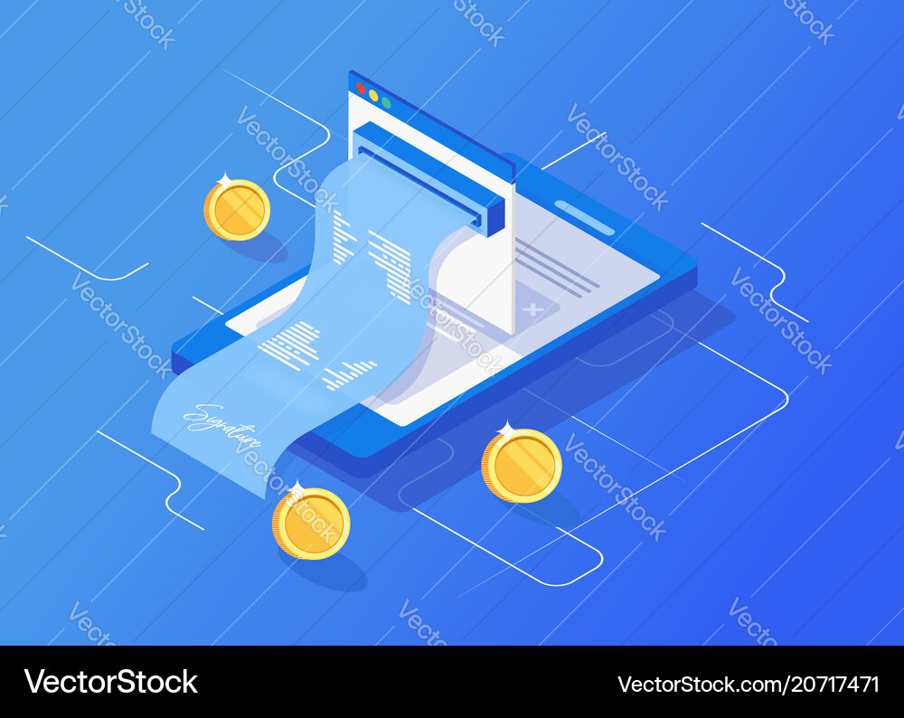Concept of notification on financial transaction Vector Image