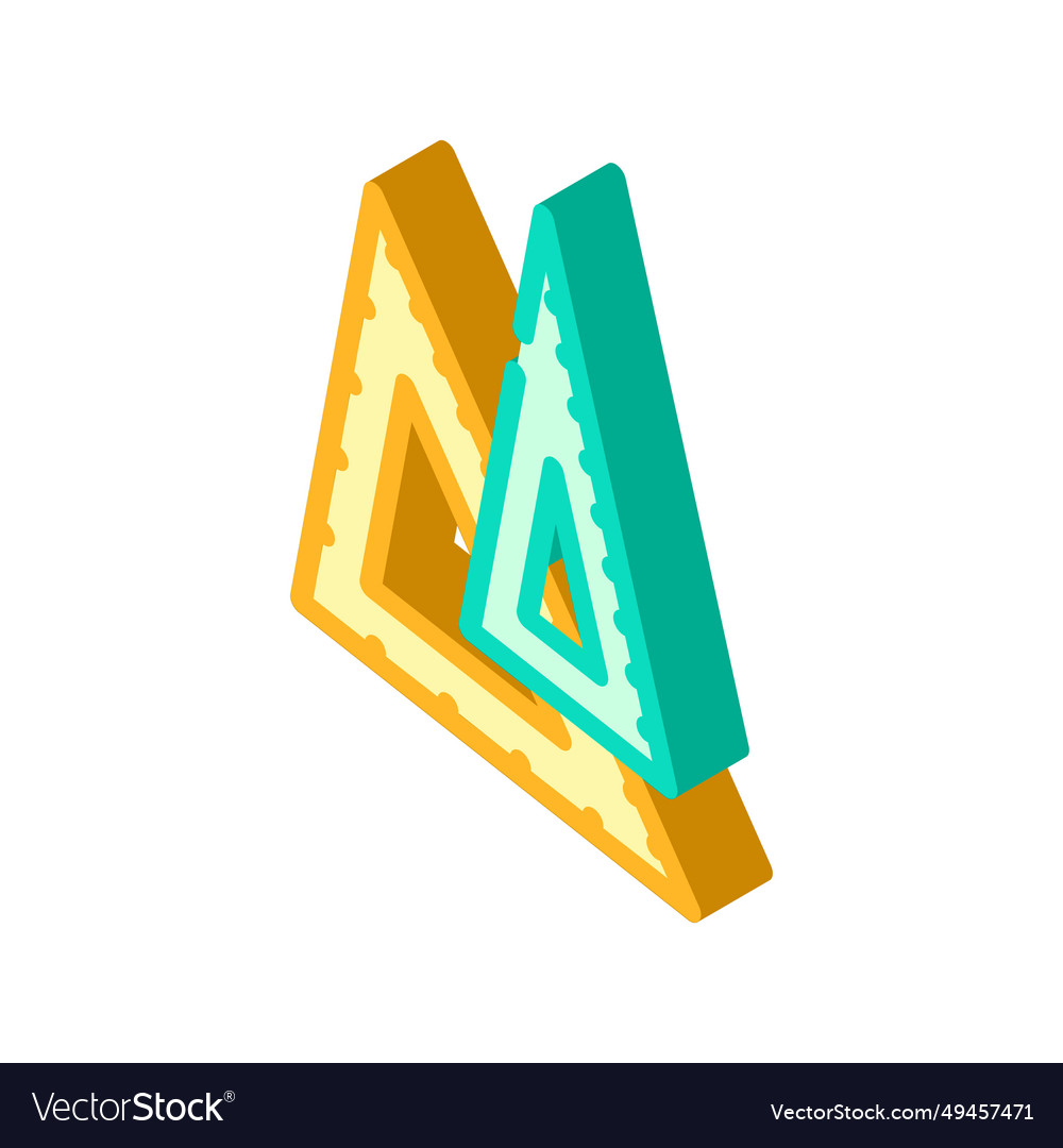 Drafting Triangle Architectural Drafter Isometric Vector Image