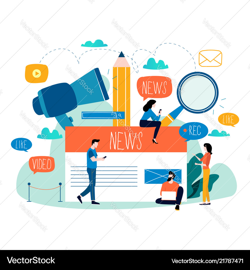 News update online newspaper website Royalty Free Vector