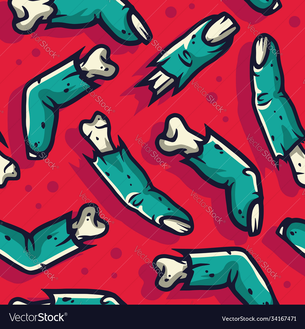 Pattern with horrible zombie fingers for halloween