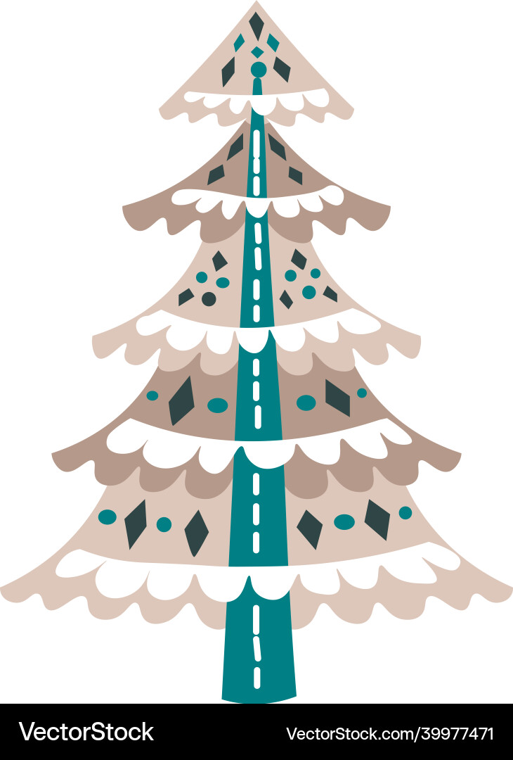 Pine tree papercut decoration xmas adornment Vector Image