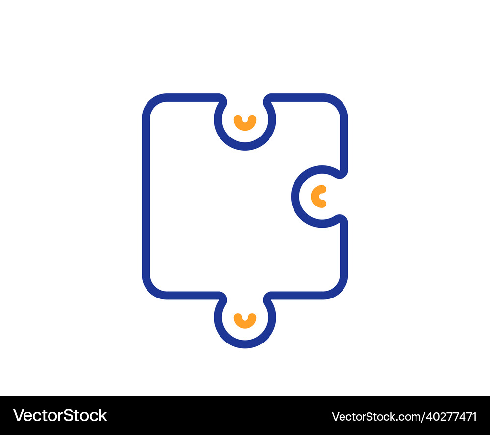 Puzzle piece line icon jigsaw game shape sign Vector Image