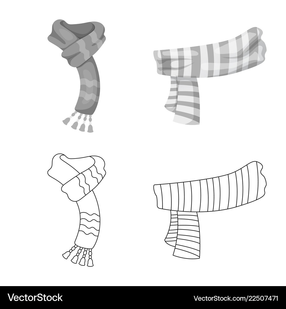 Scarf and shawl icon set Royalty Free Vector Image