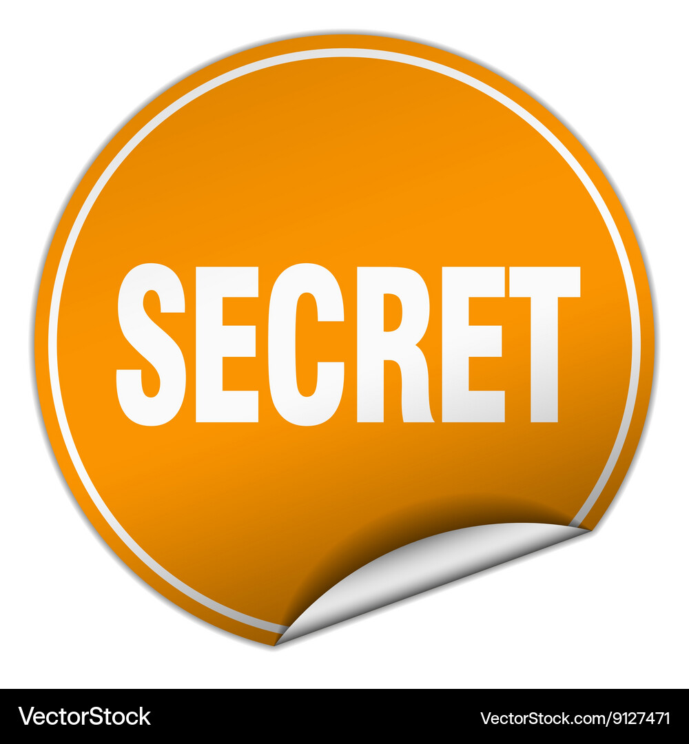 Secret round orange sticker isolated on white Vector Image
