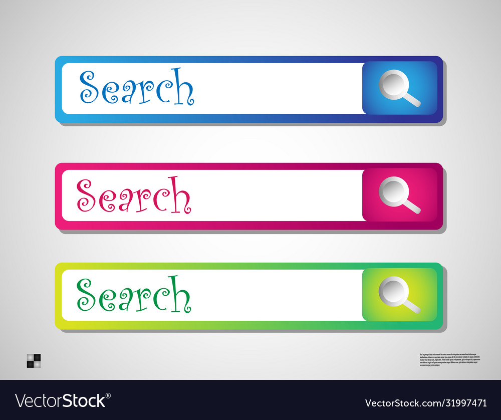 Set search bars flat web design elements Vector Image